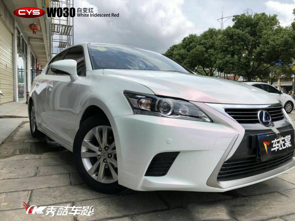 雷克萨斯CT200白变红W030车身改色贴膜